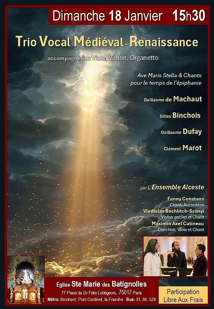 Trio Vocal - Chant Médiéval et Renaissance - Diocèse de Paris